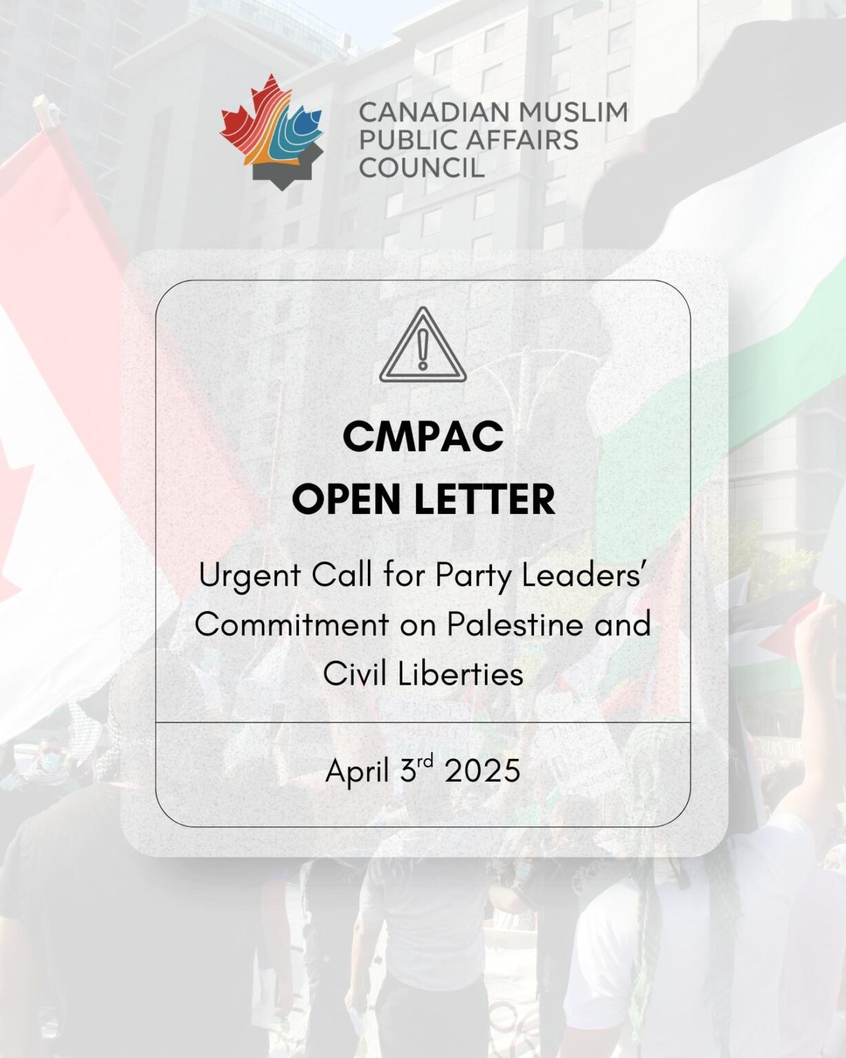 Urgent Call for Party Leaders’ Commitment on Palestine and Civil ...